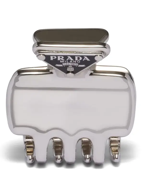 Prada Triangle Logo Hair Clip
