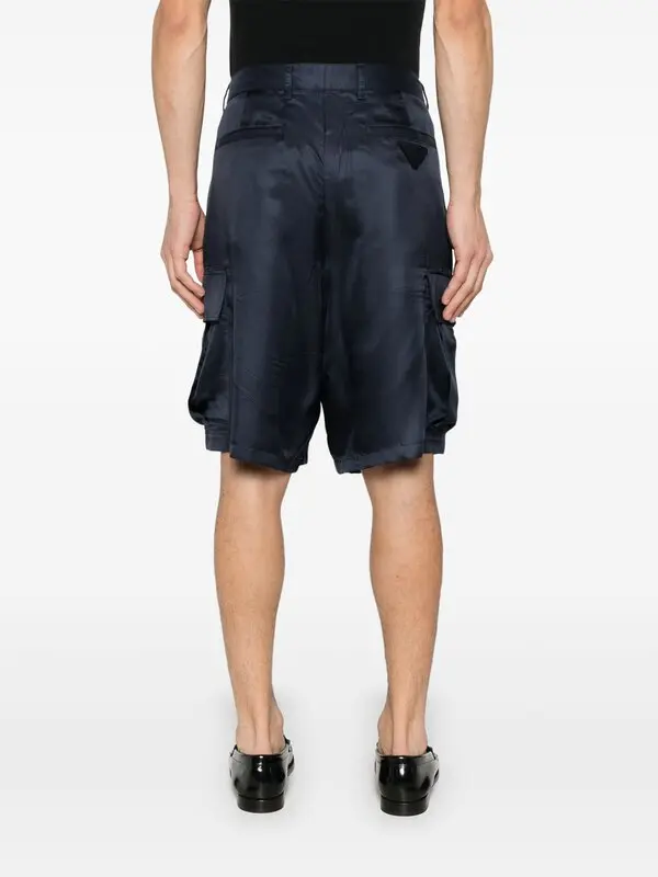 Prada Silk Cargo Shorts - Bleu