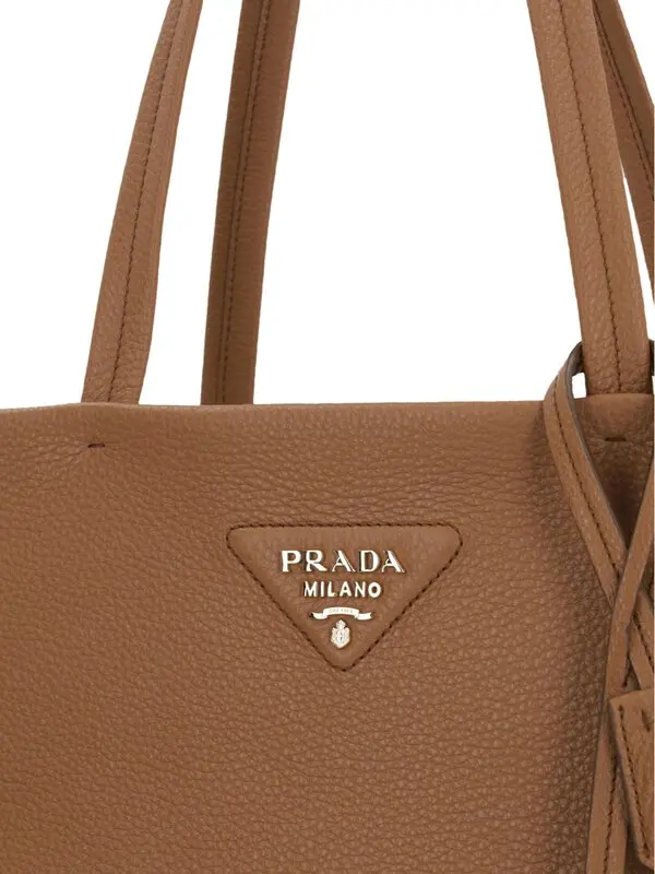 Prada Triangle Logo Tote Bag