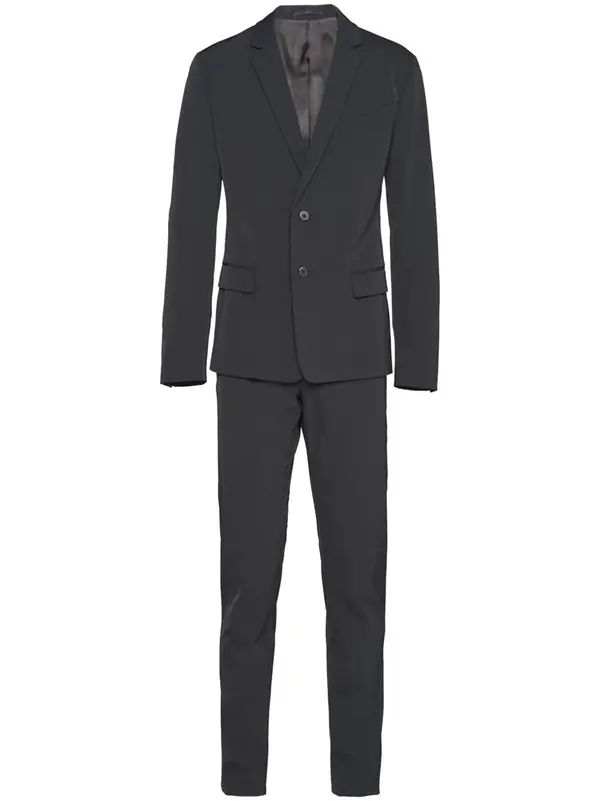 Prada Single Breasted Techno Suit - Nero