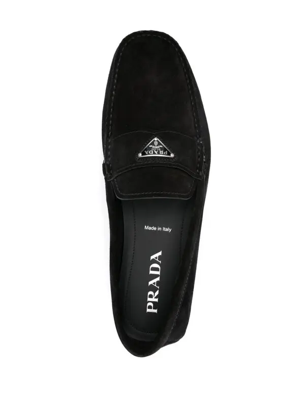 Prada Logo Plaque Loafers - Nero