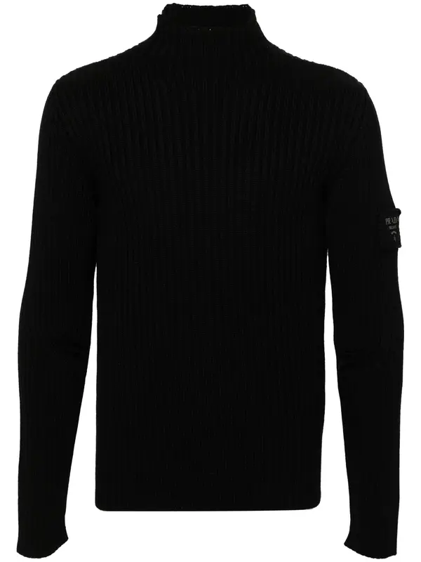 Prada Logo Lettering Virgin Wool Sweater