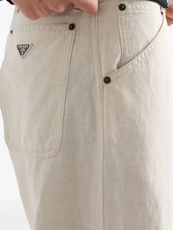 Prada Chambray Pants - Natural