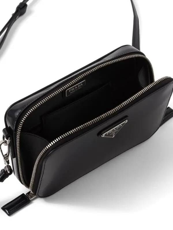 Prada Small Brique Brushed Crossbody Bag