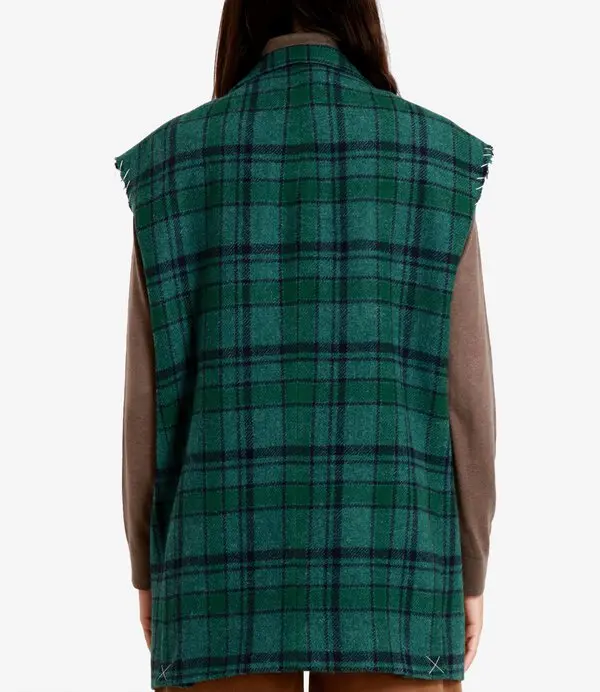ROY ROGER'S Sleeveless Plaid Jacket