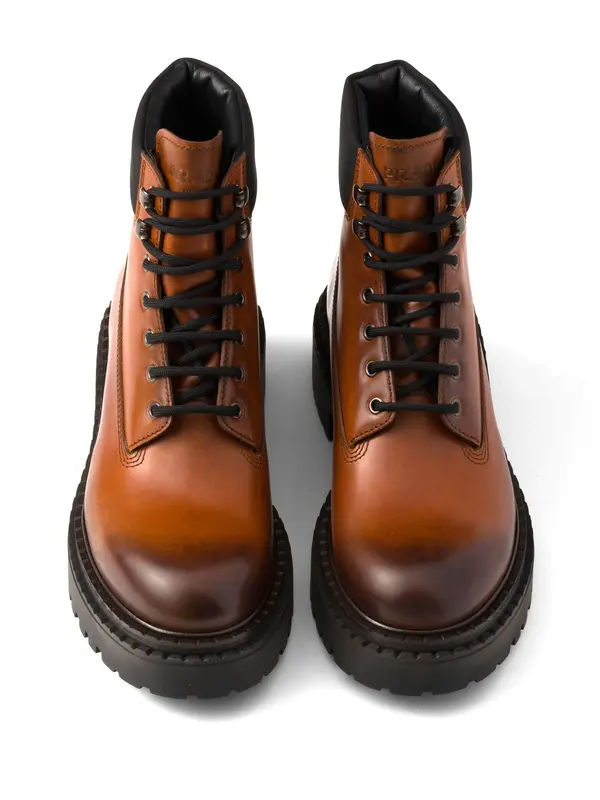 Prada Leather Boots - Cognac