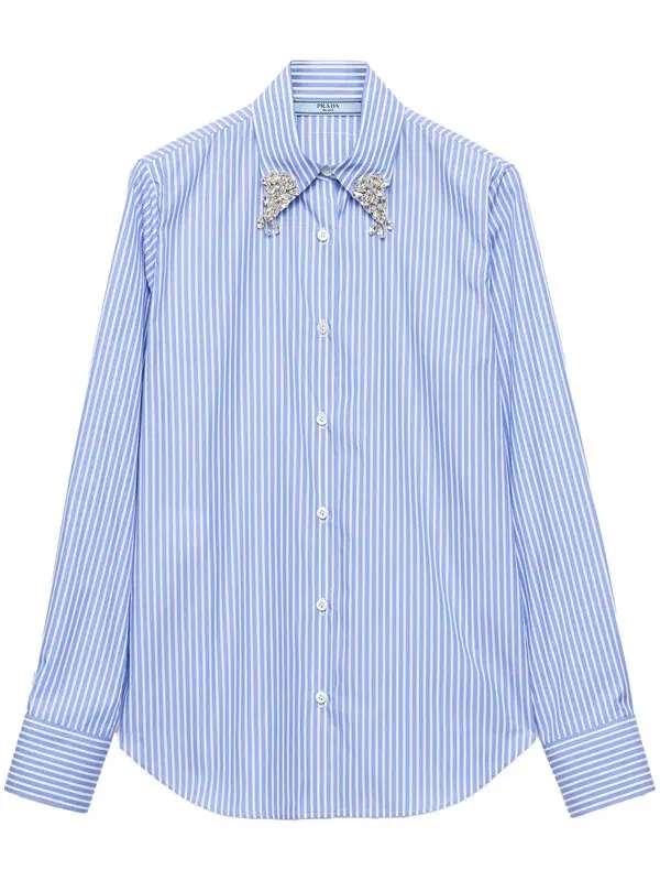 Prada Embroidered Stripe Shirt