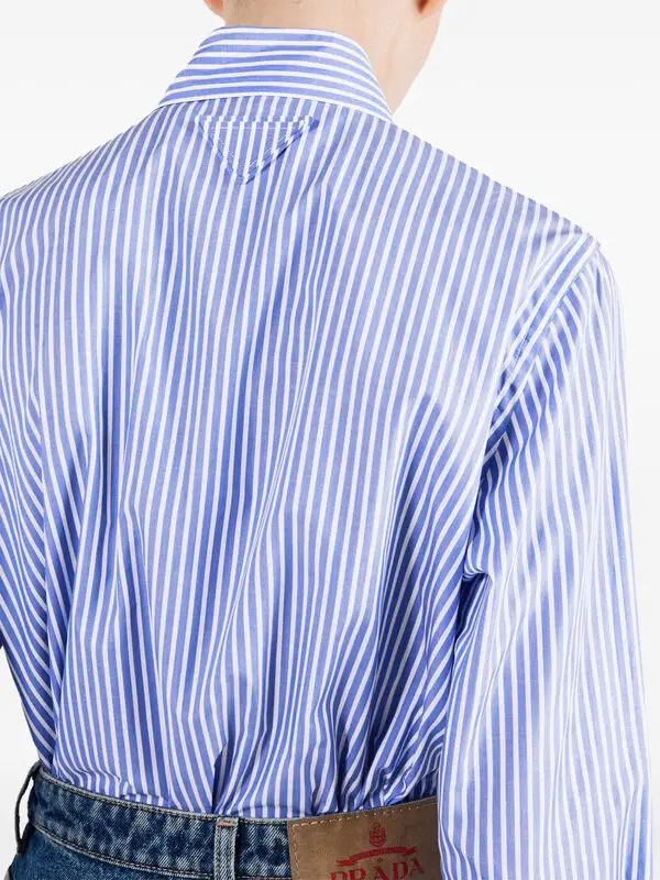 Prada Embroidered Stripe Shirt