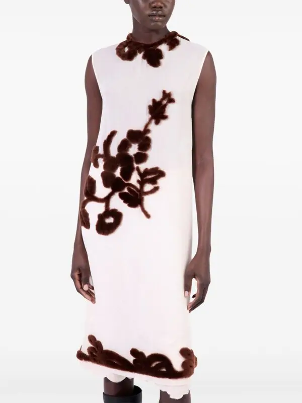 Prada Embroidered Georgette Slip Dress