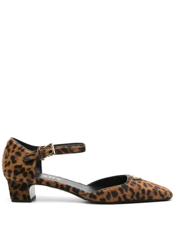 Prada 45mm Triangle Enamel Pumps