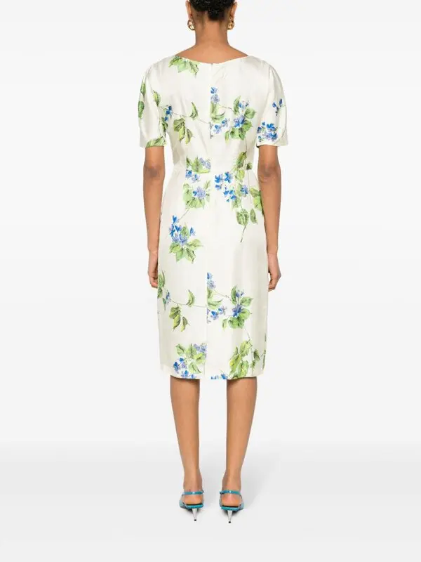 Prada Floral Print Twill Dress - Talco