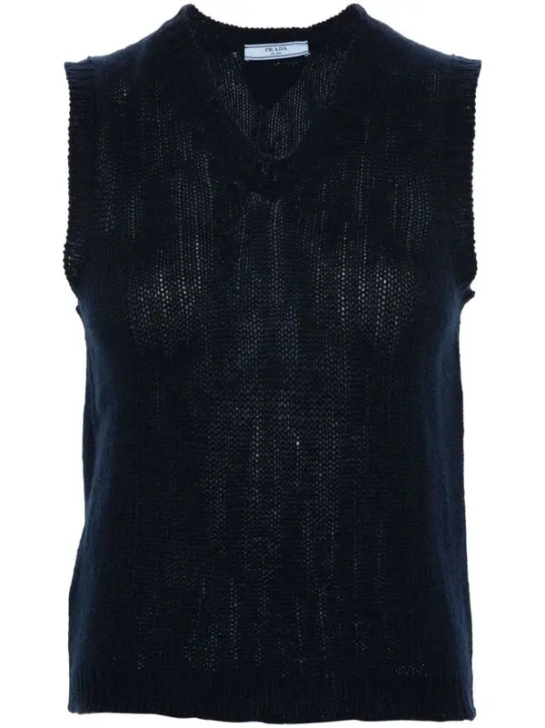 Prada Cashmere Knit Vest - Bleu