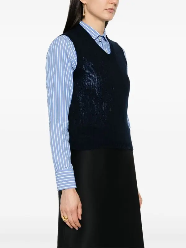 Prada Cashmere Knit Vest - Bleu