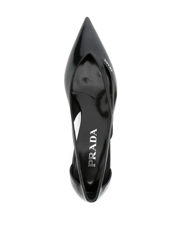 Prada 55mm Debossed Logo Pumps - Nero