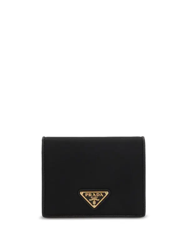 Prada Triangle Logo Bi Fold Wallet - Nero