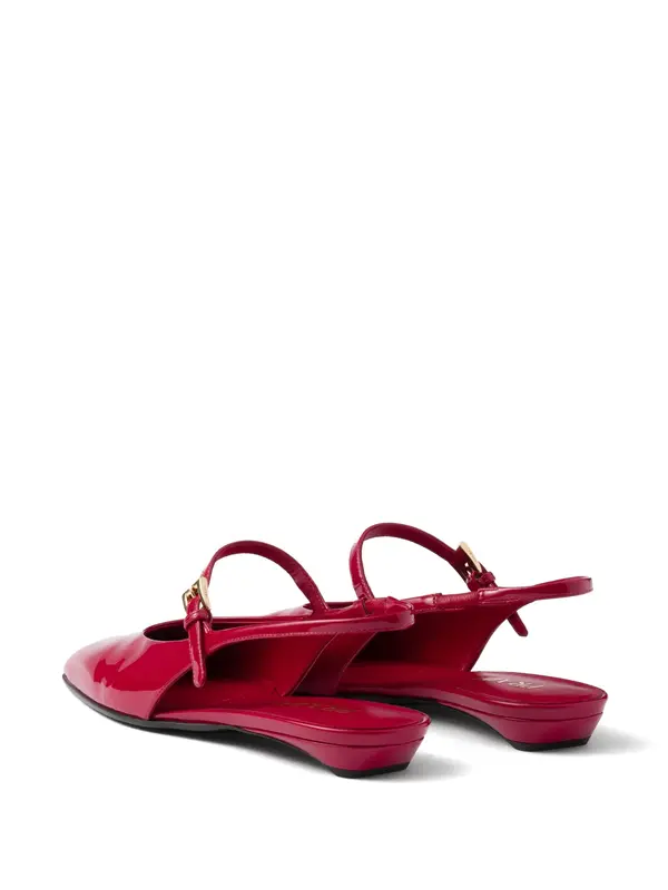 Prada Leather Slingback Ballerina Shoes