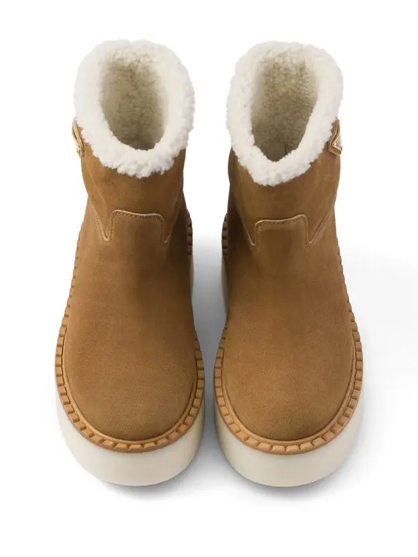 Prada Suede Flatform Booties