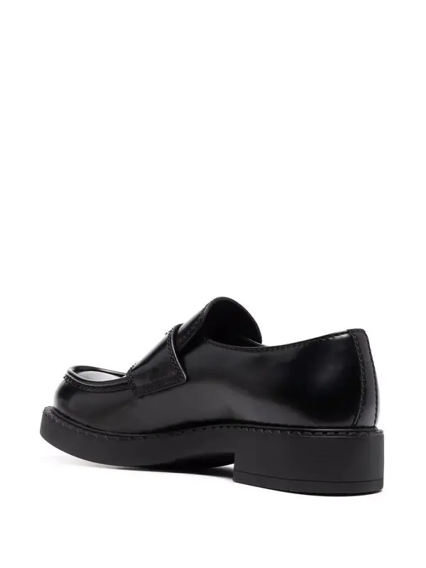 Prada Brushed Leather Loafers - Nero