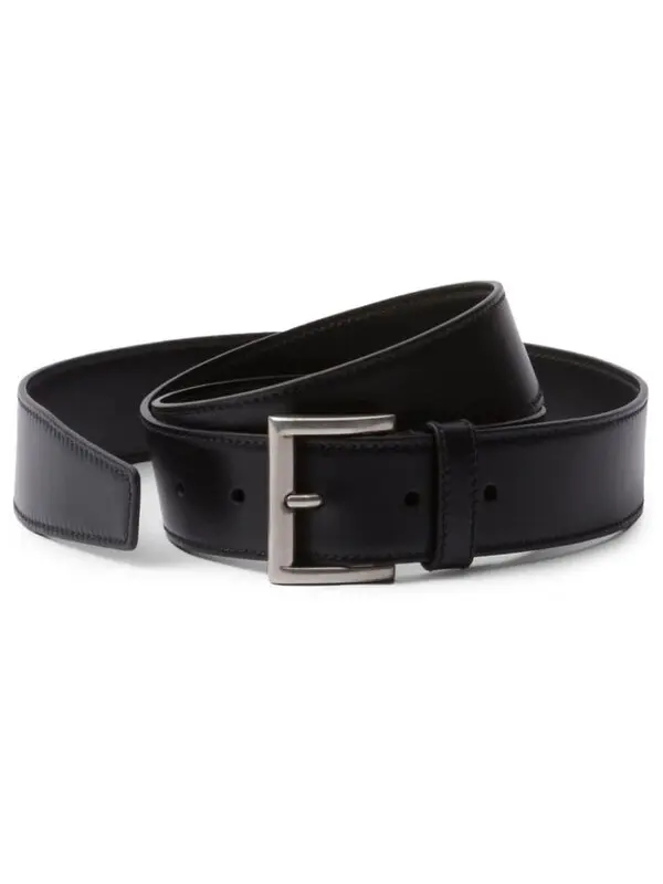 Prada Buckled Leather Belt - Nero