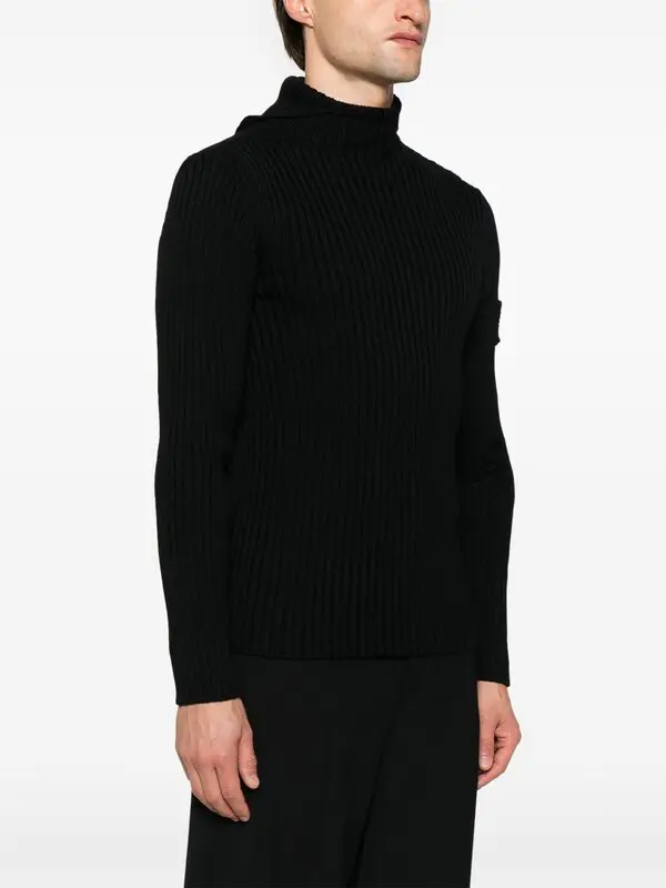 Prada Ribbed Virgin Wool Knit Hoodie