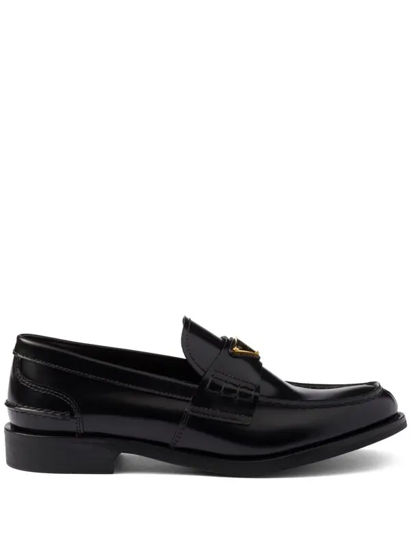 Prada Brushed Leather Loafers - Nero