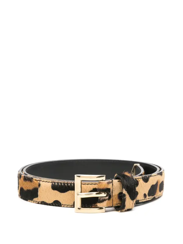 Prada Leopard-print Calf Hair Belt - Miele