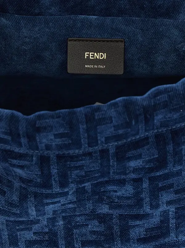 Fendi Ff Flocked Denim Backpack