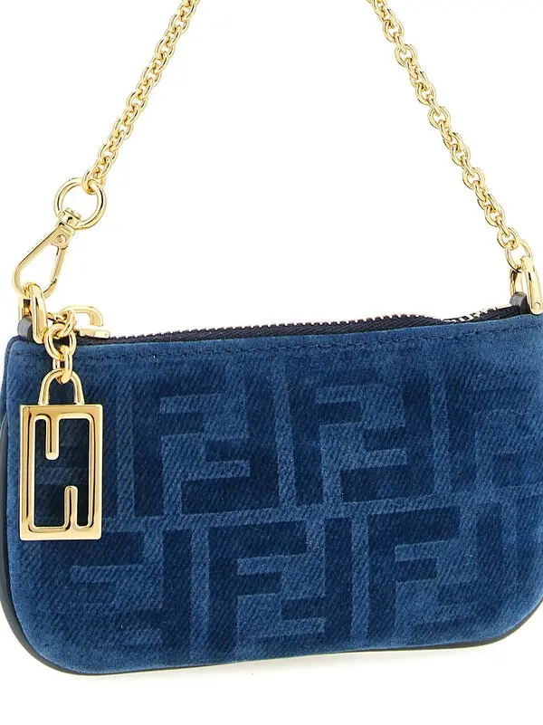 Fendi Ff Mini Denim Pouch