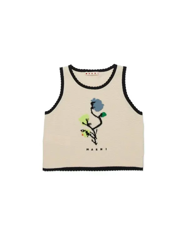 Marni Top With Flower Logo - Beige