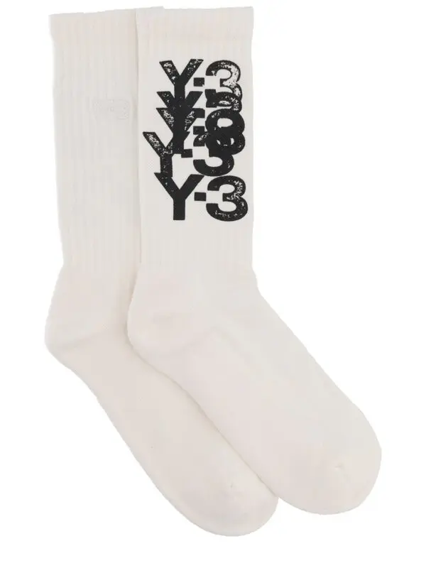 Y3 Logo Socks - White