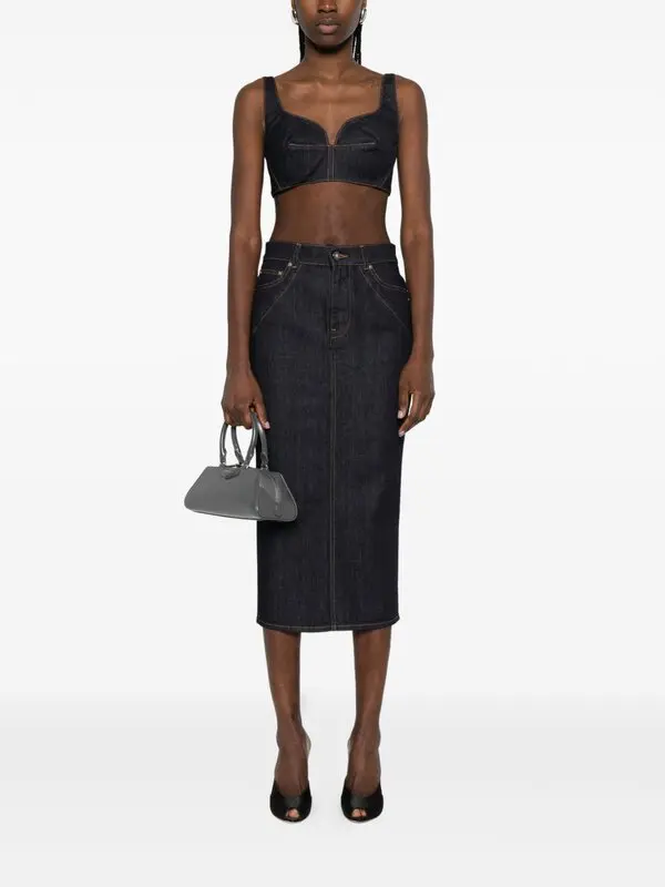 Givenchy Denim Cotton Bra Top - Blue