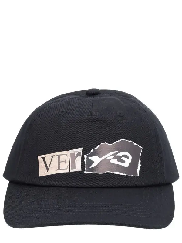 Y3 Logo Print Baseball Cap - Black