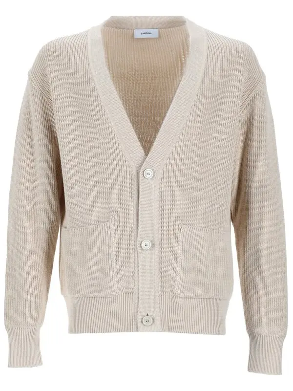 LARDINI Knitted Cardigan - Beige