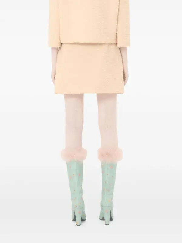 Valentino Garavani V Logo Signature Wool Skirt - Beige