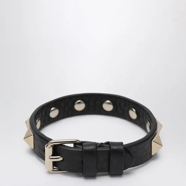 Valentino Garavani Leather Rockstud Bracelet - Black