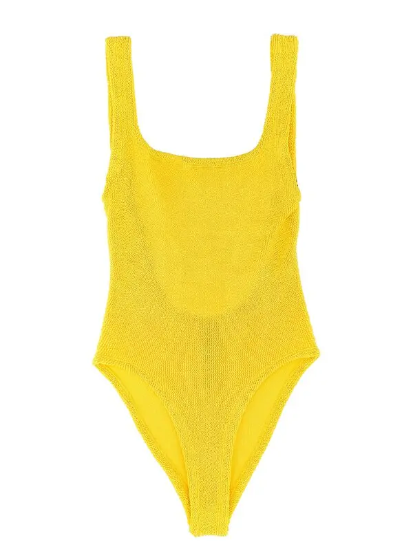 Hunza G Square Neck One-piece Swimsuit - Yellow