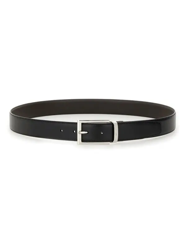 Zegna Reversible Leather Belt - Black