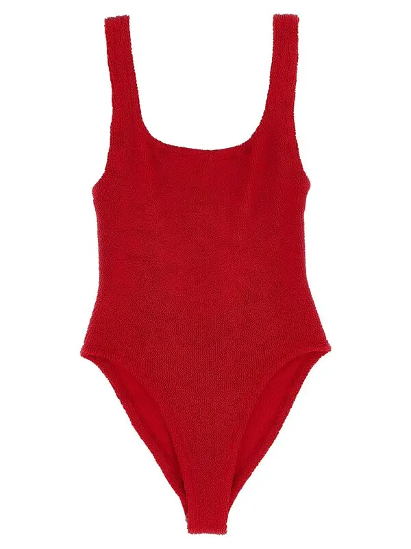 Hunza G Square Neck One-piece Swimsuit - Red