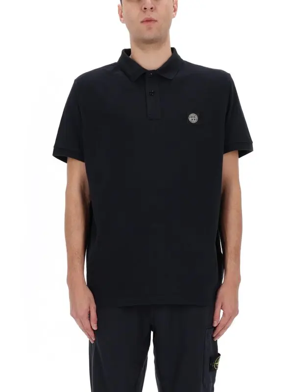 Stone Island Polo With Logo - Blue