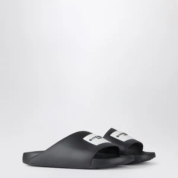 Givenchy Rubber Label Slide Mules - Black