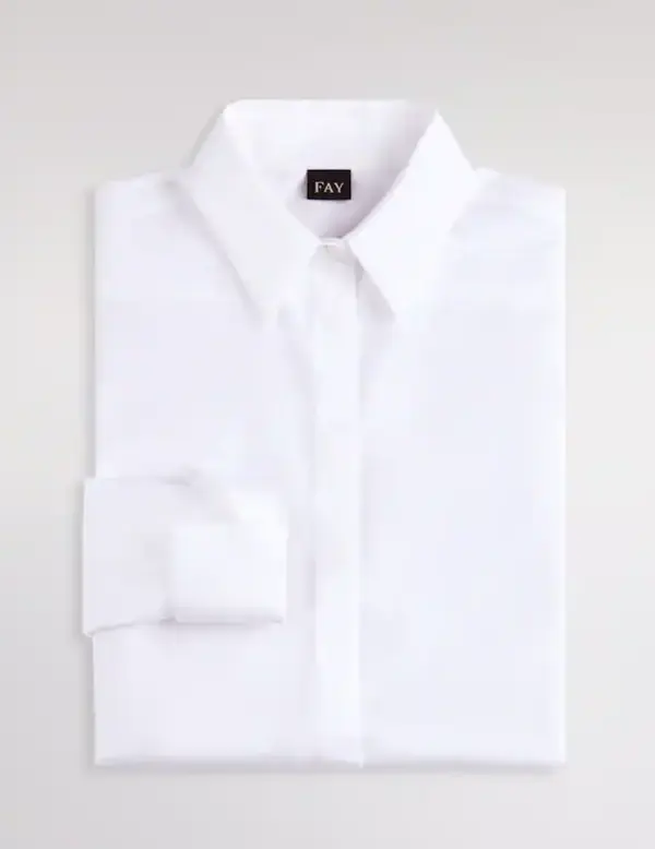 FAY Slim-fit Stretch Cotton Poplin Shirt