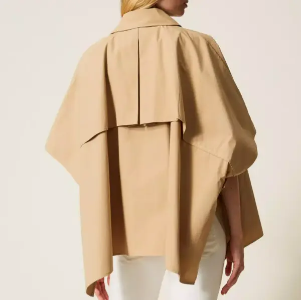 Twin-set Cotton Gabardine Poncho Trench
