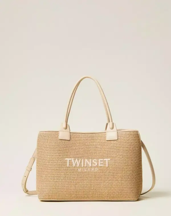 Twin-set Raffia Effect Shopper Bag