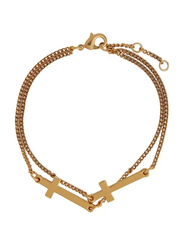Dsquared2 Jesus' Bracelet With Cross Pendant - Gold