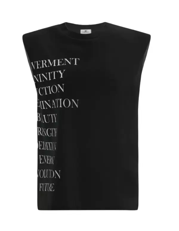 Elisabetta Franchi Lettering Print T-shirt - Black