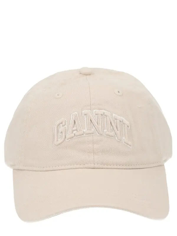 GANNI Logo Baseball Cap - Ivory