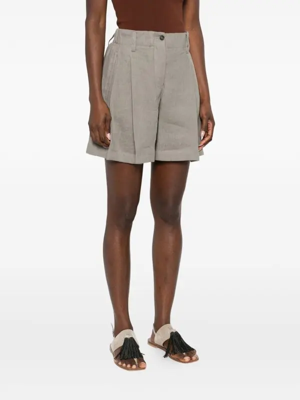 Brunello Cucinelli Linen Pleated Shorts