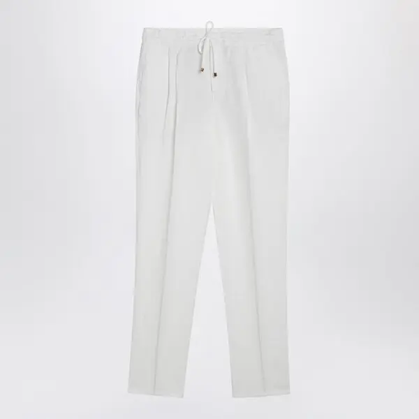 Brunello Cucinelli Linen Drawstring Trousers