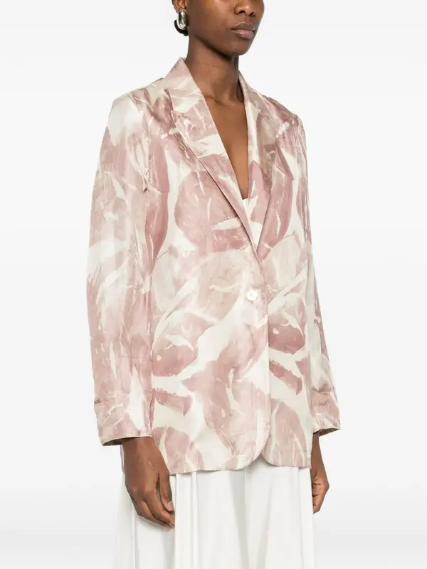 ALYSI Printed Single-breasted Jacket - Powder