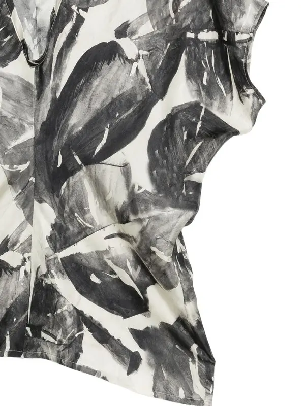 ALYSI Printed Silk Shirt - Black